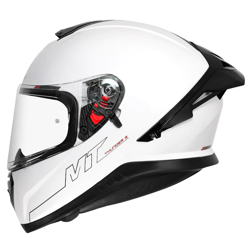 MT THUNDER3 PRO SOLID WHITE HELMET – HELMETWALA.COM