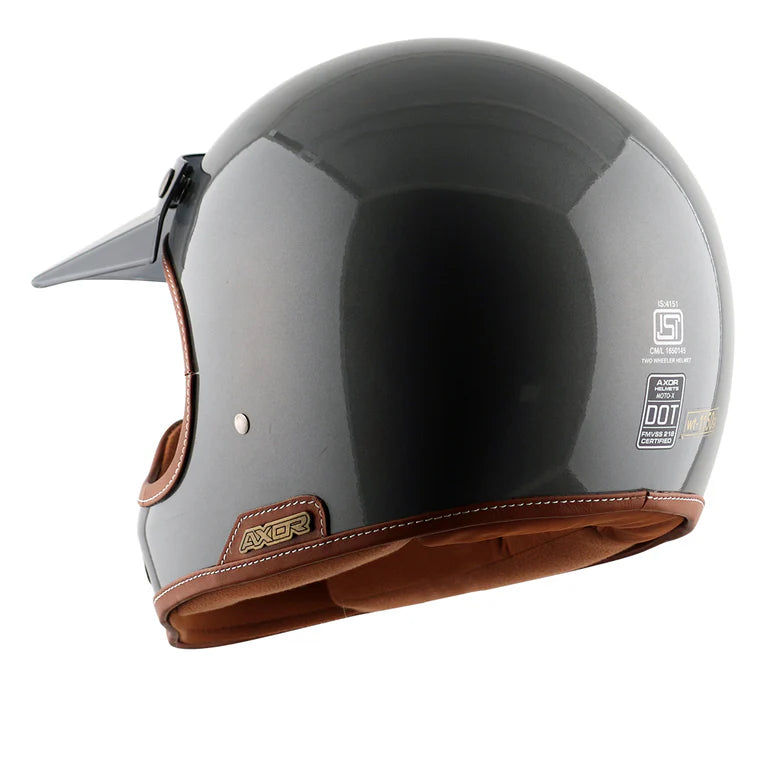 Axor Retro Moto-X Helmet (GL.GREY) – HELMETWALA.COM